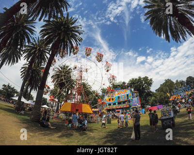 Melbourne, Australia - Amusement rides at the annual Moomba festival ...