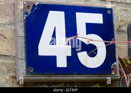 House number 45 sign Stock Photo - Alamy