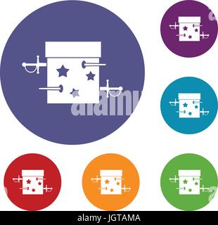 Sword box illusion icon, flat style Stock Vector Image & Art - Alamy