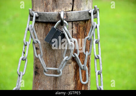 padlock on a pole Stock Photo - Alamy