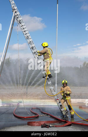 UK Firefighters training at Fire Training Ground Sumburgh Shetland ...