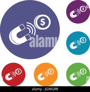 Magnet with coin icon circle Stock Vector Image & Art - Alamy