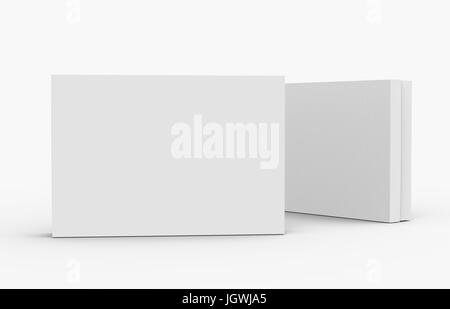 two standing flat blank boxes for design in 3d rendering Stock Photo ...