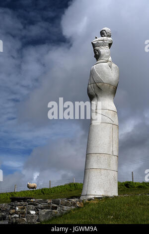 The statue of 'Our Lady of The Isles' by Hew Lorimer on the side of ...