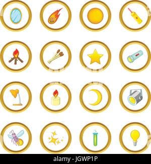 Sources of light icons set, cartoon style Stock Vector Image & Art - Alamy