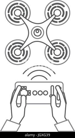 hands human with Drone remote control icon Stock Vector Image & Art - Alamy