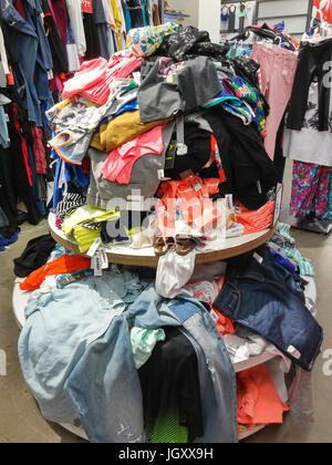 The clearance merchandise in complete disarray at a Gap Old Navy brand ...