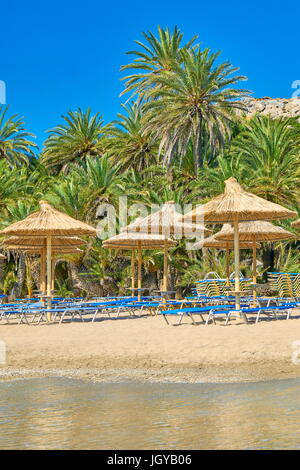 Famous beach at Vai with beautiful palm forest on east Crete, Greece ...
