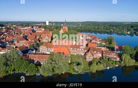 aerial photo of the old town, Moelln, Schleswig-Holstein, Germany Stock ...