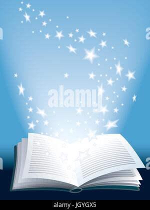 Open book is shining with stars, vector illustration Stock Vector Art ...