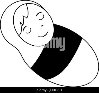 Cute Baby Boy Swaddled Toddler Happy Cartoon Infant Stock Vector Image ...