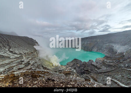 The Ijen volcano is a stratovolcano in the Banyuwangi Regency of East ...