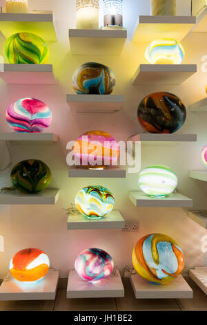 Glass products for sale inside the Mdina glass blowing factory at the ...