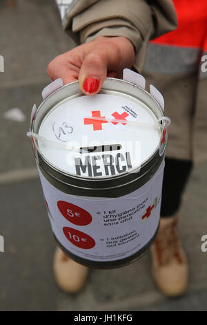 Red cross donation box. france Stock Photo - Alamy