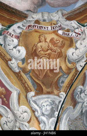 Sacred Mountain of Varallo. Wall painting. Matthew the Evangelist, the ...