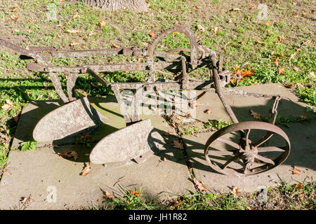 Old fashioned plough in use Stock Photo - Alamy