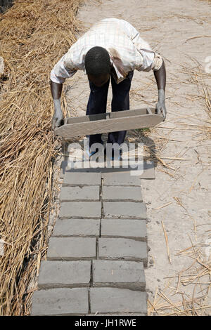 Brick factory financed by a loan from ENCOT microfinance. Uganda Stock ...