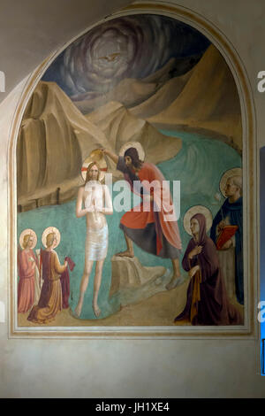Fra Angelico fresco, Saint Dominic Adoring the Crucifixion, at Museo di San Marco, Florence ...