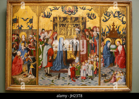 Louvre museum. Adoration of the Magi, Presentation at the Temple and Jesus Christ appearing to ...
