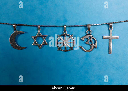 Symbols of islam, judaism, buddhism, hinduism and christianity Stock ...