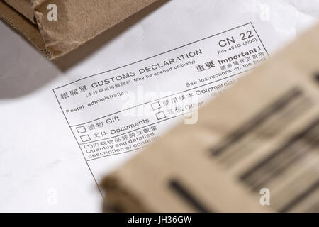 Chinese customs declaration Stock Photo - Alamy