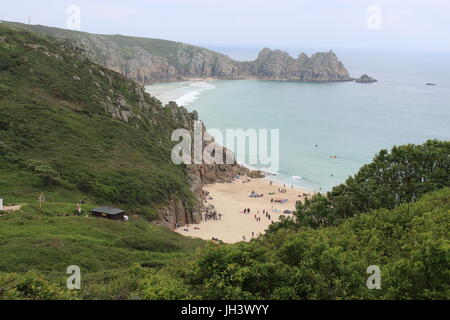 Porth Curno, Cornwall Stock Photo - Alamy