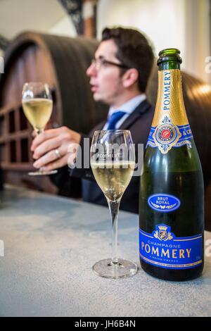 Visit of wine cellar, tasting of brut champagne sparkling wine produced by traditional method in ...