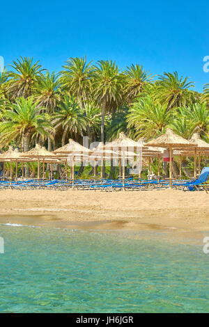 Famous beach at Vai with beautiful palm forest on east Crete, Greece ...