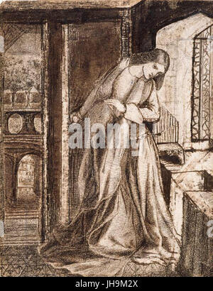 The portrait of Elizabeth Siddal, an English model, poet, and artist ...