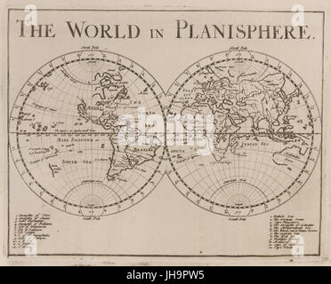The world in planisphere Stock Photo - Alamy