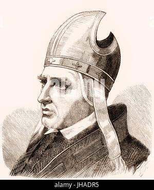 Portrait of Pope Sylvester II (946-1003) Originally known as Gerbert of ...