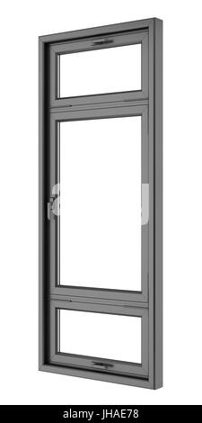 black metallic window isolated on white background Stock Photo - Alamy