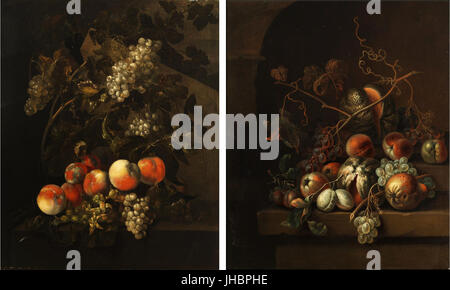 George William Sartorius - Fruit still life with peaches and grapes (a ...
