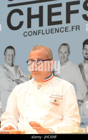French Chef Joseph Viola delivers public cooking lesson, Lyon (France ...