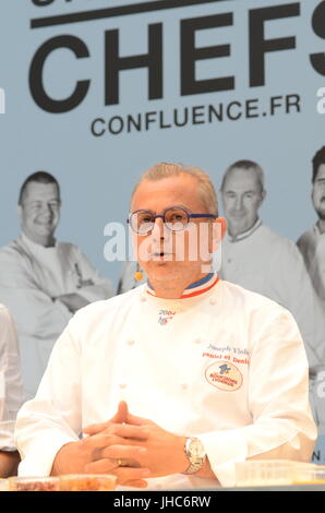 French Chef Joseph Viola delivers public cooking lesson, Lyon (France ...