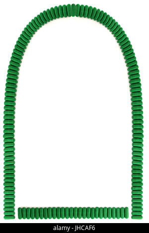 Frame from green capsules isolated on white background Stock Photo - Alamy