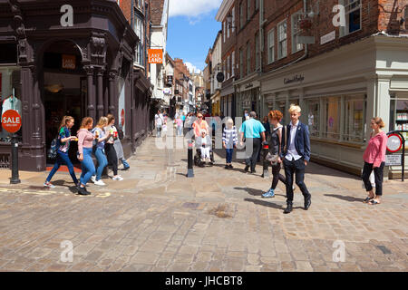 york town center busy bustling shoppers shop shops shopping uk ...