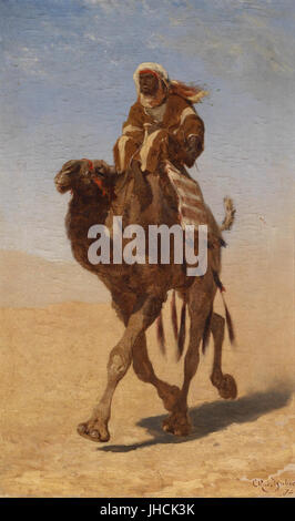 'Kamelreiter' (Camel Rider) by Carl Rudolf Huber, painted in 1871, depicts a camel rider in a ...