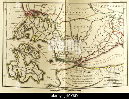 Map of Aetolia and Acarnania Stock Photo - Alamy