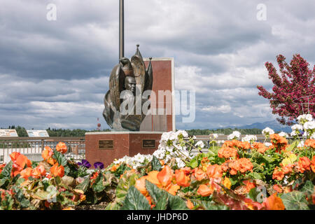 Eisenhower Alaska Statehood Monument, Anchorage, Alaska, USA Stock ...