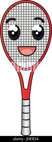 tennis racket kawaii character vector illustration design Stock Vector ...