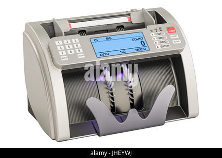 Money counting machine, currency counter, banknote counter. 3D ...