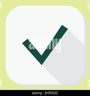 Check tick icon with long shadow. Application interface information and ...