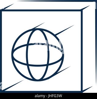 3D networking communication. Planet with dot pattern. Abstract ...