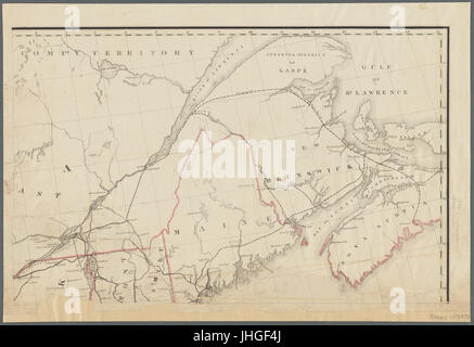 NE sheet of map of North America 1860 Stock Photo - Alamy
