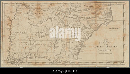 Map of the southern parts of the United States of America Stock Photo ...