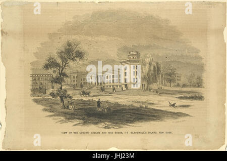 View of the lunatic asylum and mad house, on Blackwell's Island, New ...