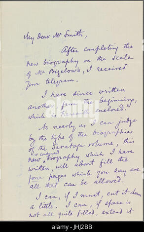 Correspondence with Manton Marble (NYPL b11652246-2052908 Stock Photo ...