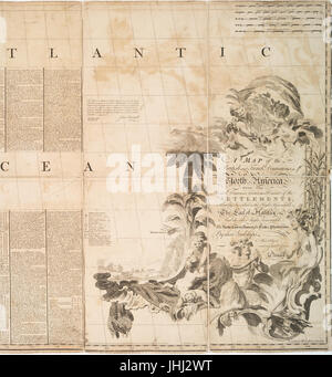 A map of the British & French plantations in North America. 1755 Stock ...