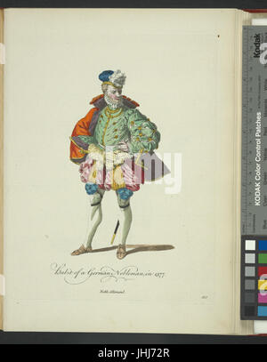 Vintage illustration of German nobleman in traditional costume. Circa ...